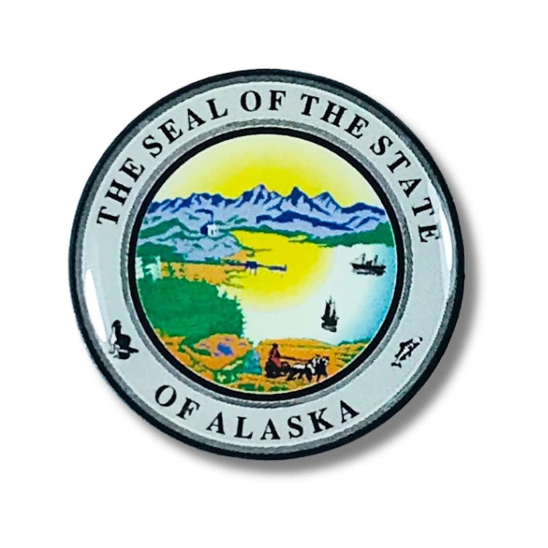 Alaska Seal, State Seal, Alaska Enamel Pin, Seal Emblem Pin, Alaska ...