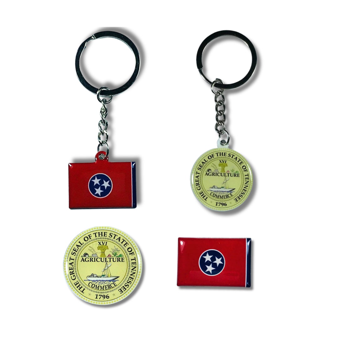 Tennessee Flag, Enamel Pin, Seal Keychain, Collections State Seals ...