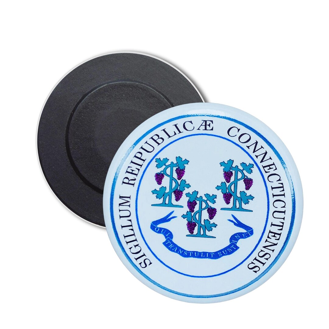 Round Magnet - State Seal Connecticut - USA - Etsy