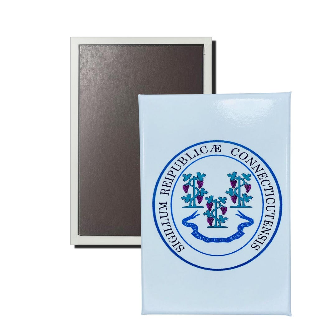 Vertical Magnet - State Seal Connecticut - USA - Etsy