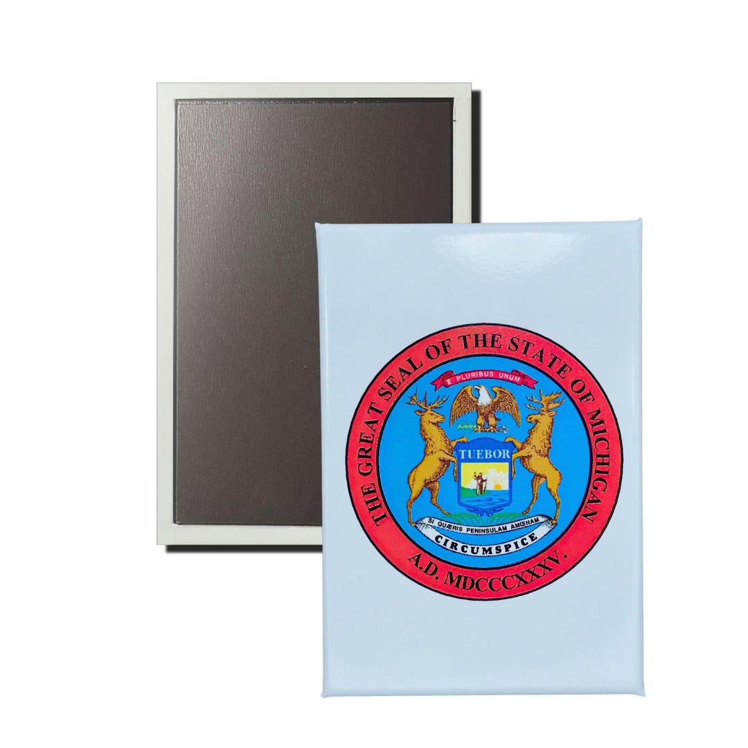 Vertical Magnet - State Seal Michigan - USA - Etsy