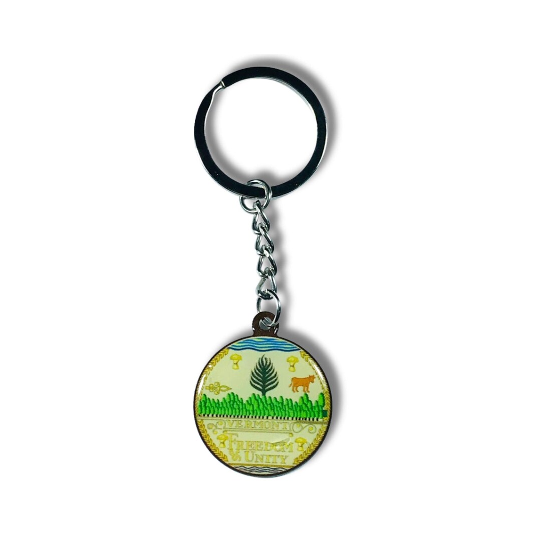 Metal Keychain - State Seal Vermont- USA - Etsy