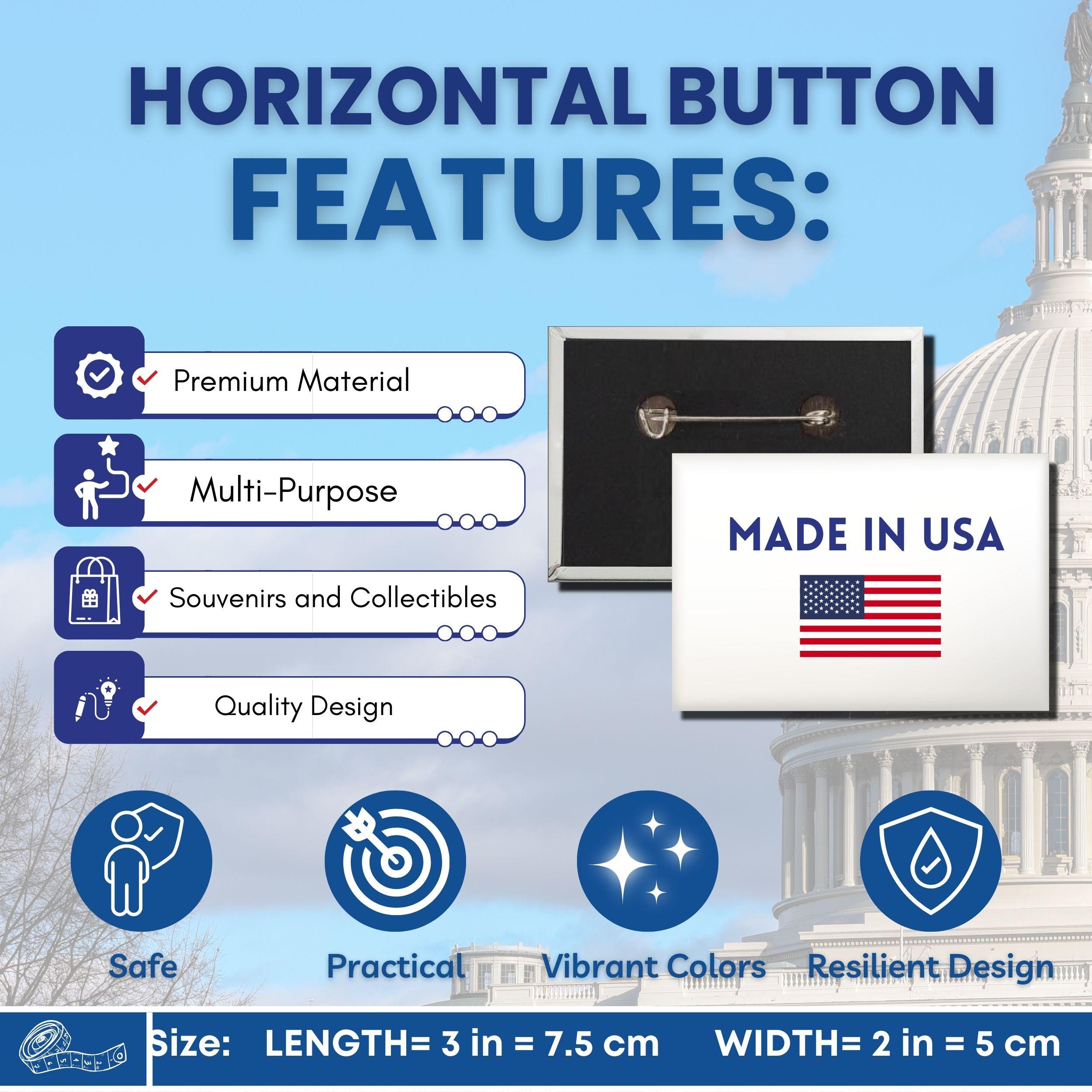 Horizontal Button - Flag United States - USA - Etsy