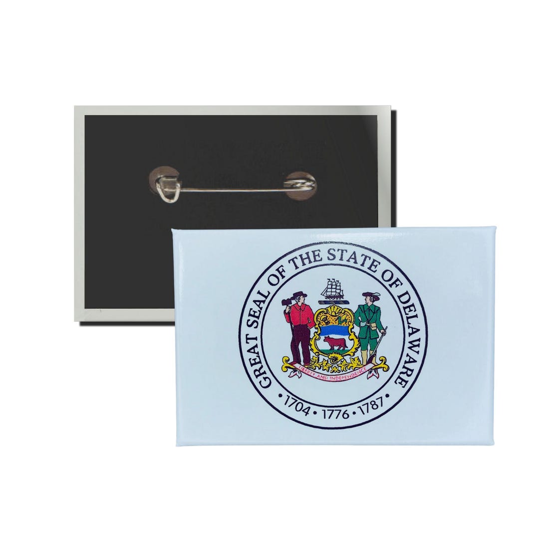 Horizontal Button - State Seal Delaware - USA - Etsy