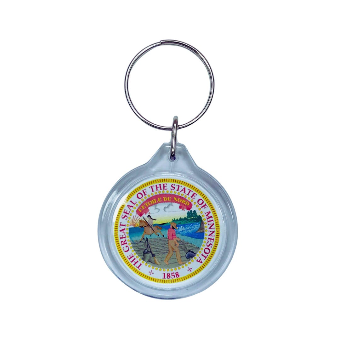 Round Acrylic Keychain - State Seal Minnesota - USA - Etsy