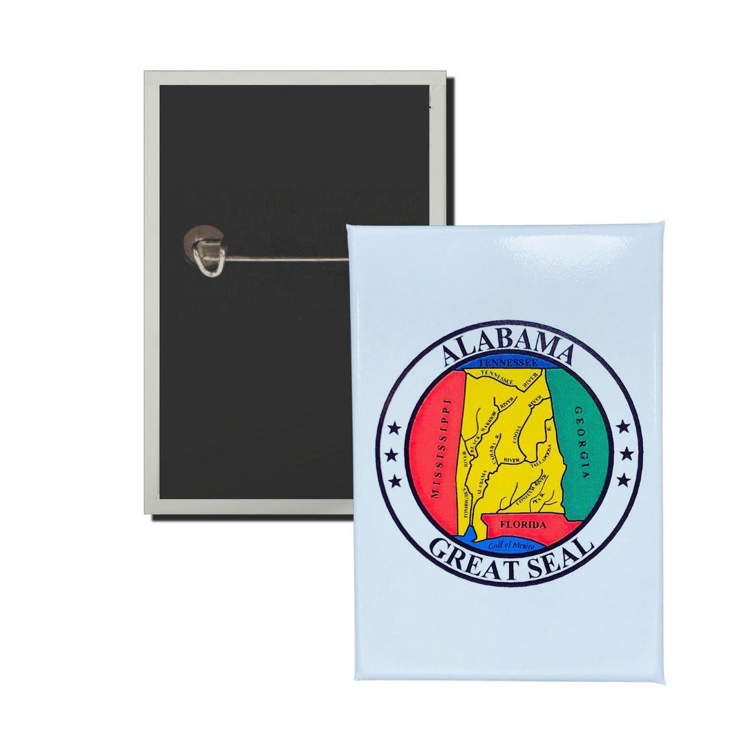 Vertical Button - State Seal Alabama - USA - Etsy