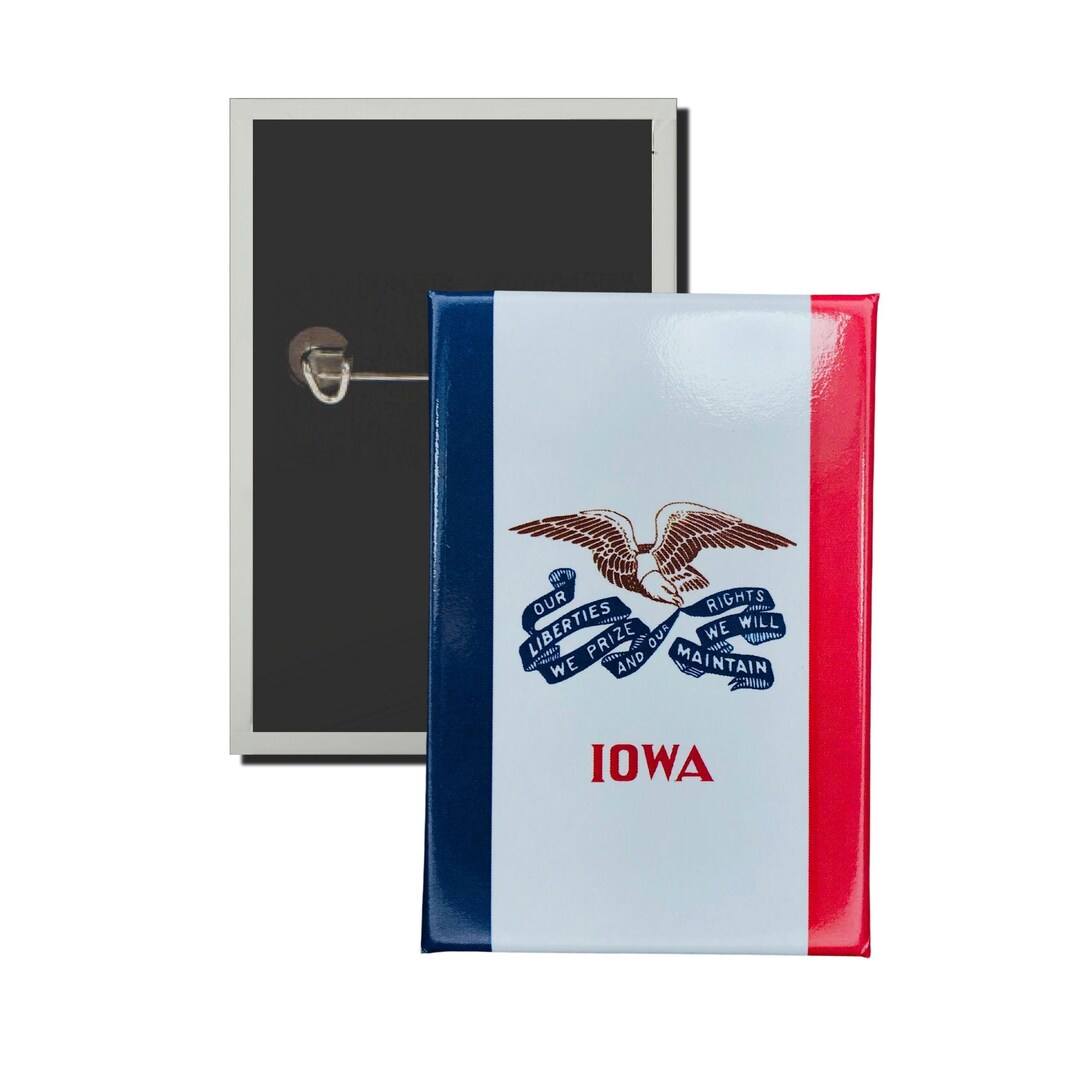 Vertical Button - State Flag Iowa - USA - Etsy