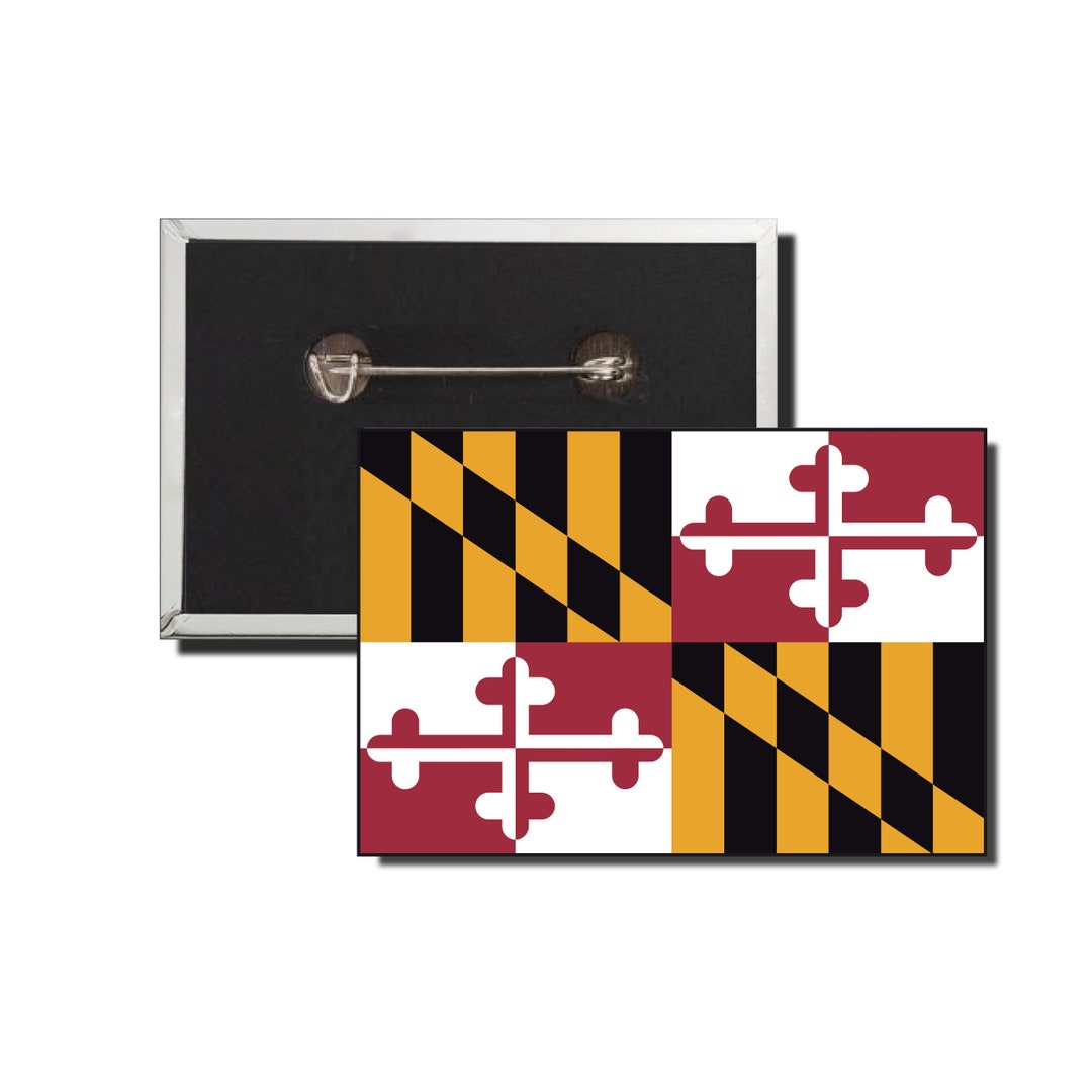 Maryland Button, Flag Button, Worldwide Souvenirs, USA Button, Maryland ...
