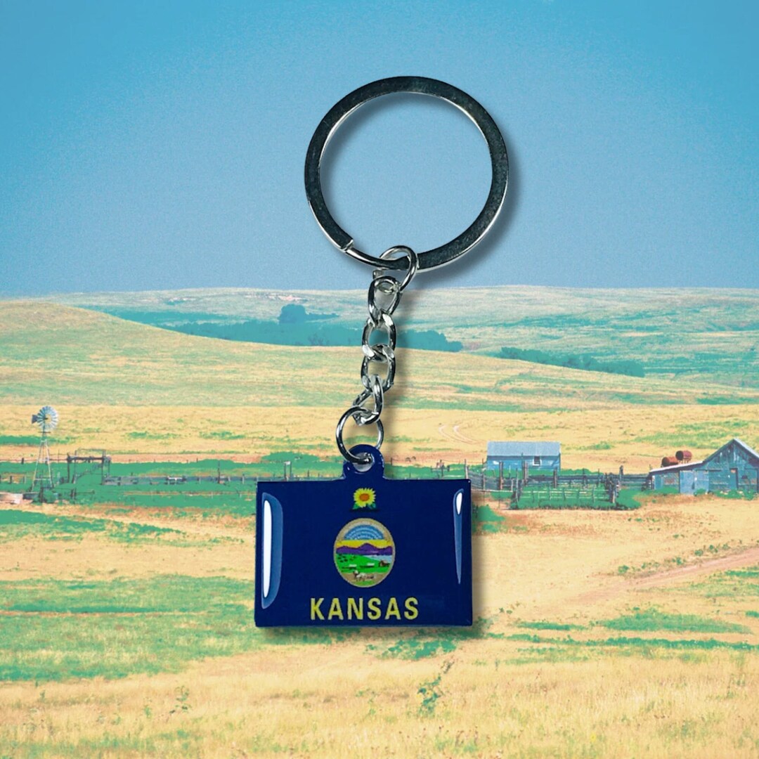 KANSAS State Flag Keychain Kansas Keychain Kansas Souvenir - Etsy