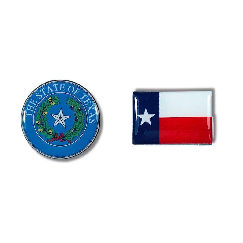 Texas Pin, State Seal and Flags, Worldwide Souvenirs, Enamel Pins State ...