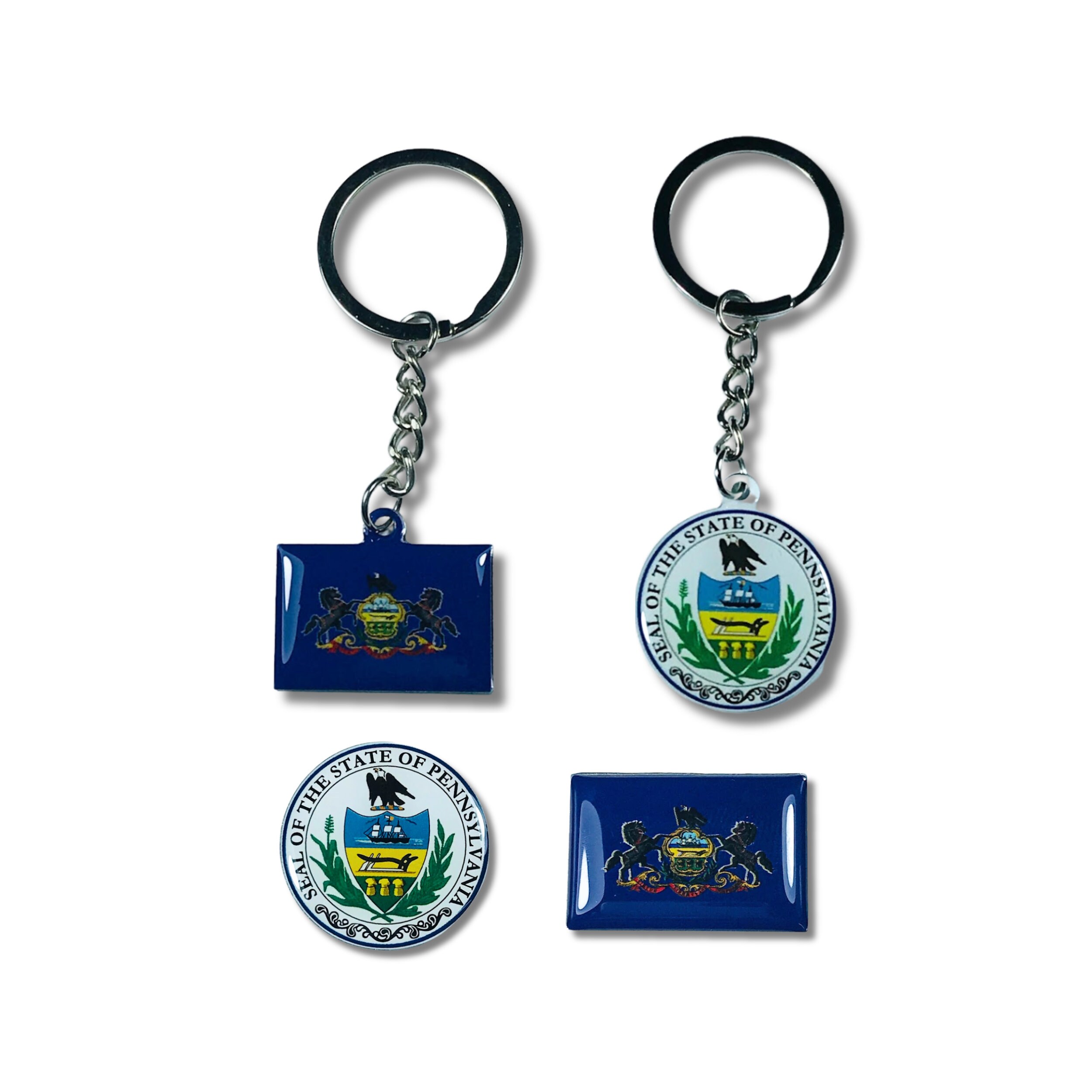 Pennsylvania Flag, Enamel Pin, Seal Keychain, Collections State Seals ...