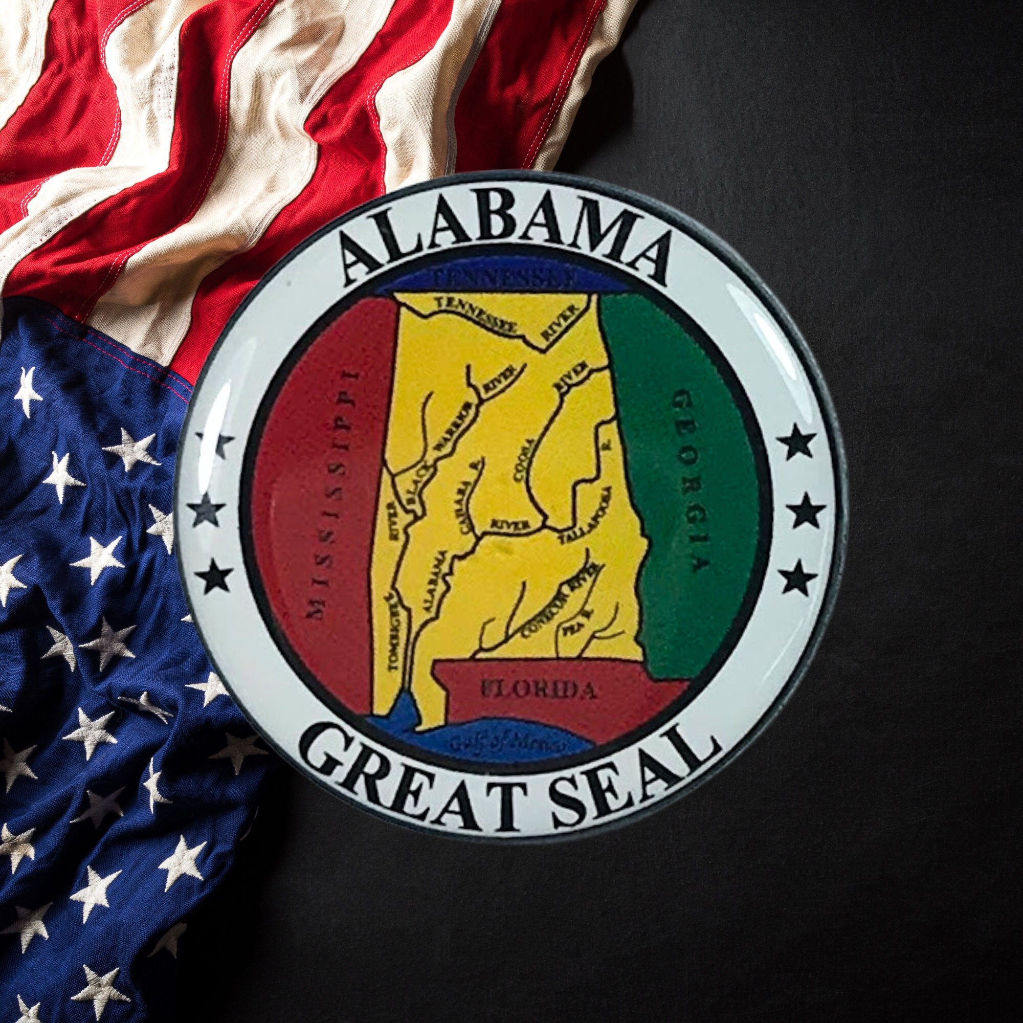 Alabama Seal, State Seal, Alabama Enamel Pin, Seal Emblem Pin, Alabama ...