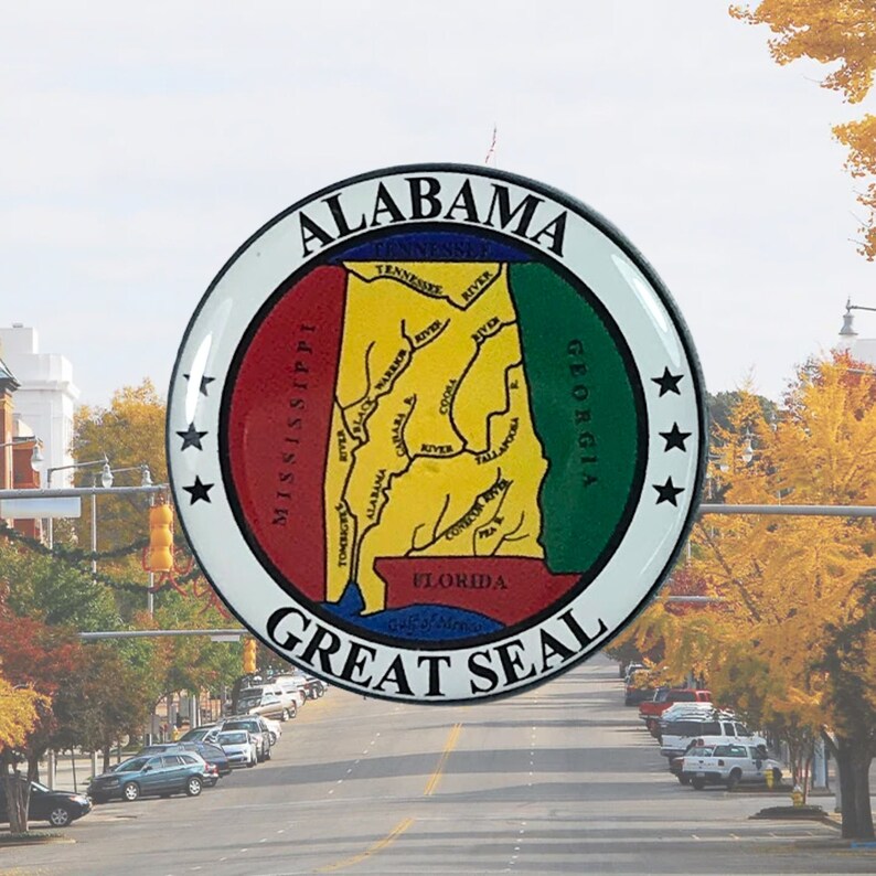 Alabama Seal, State Seal, Alabama Enamel Pin, Seal Emblem Pin, Alabama ...