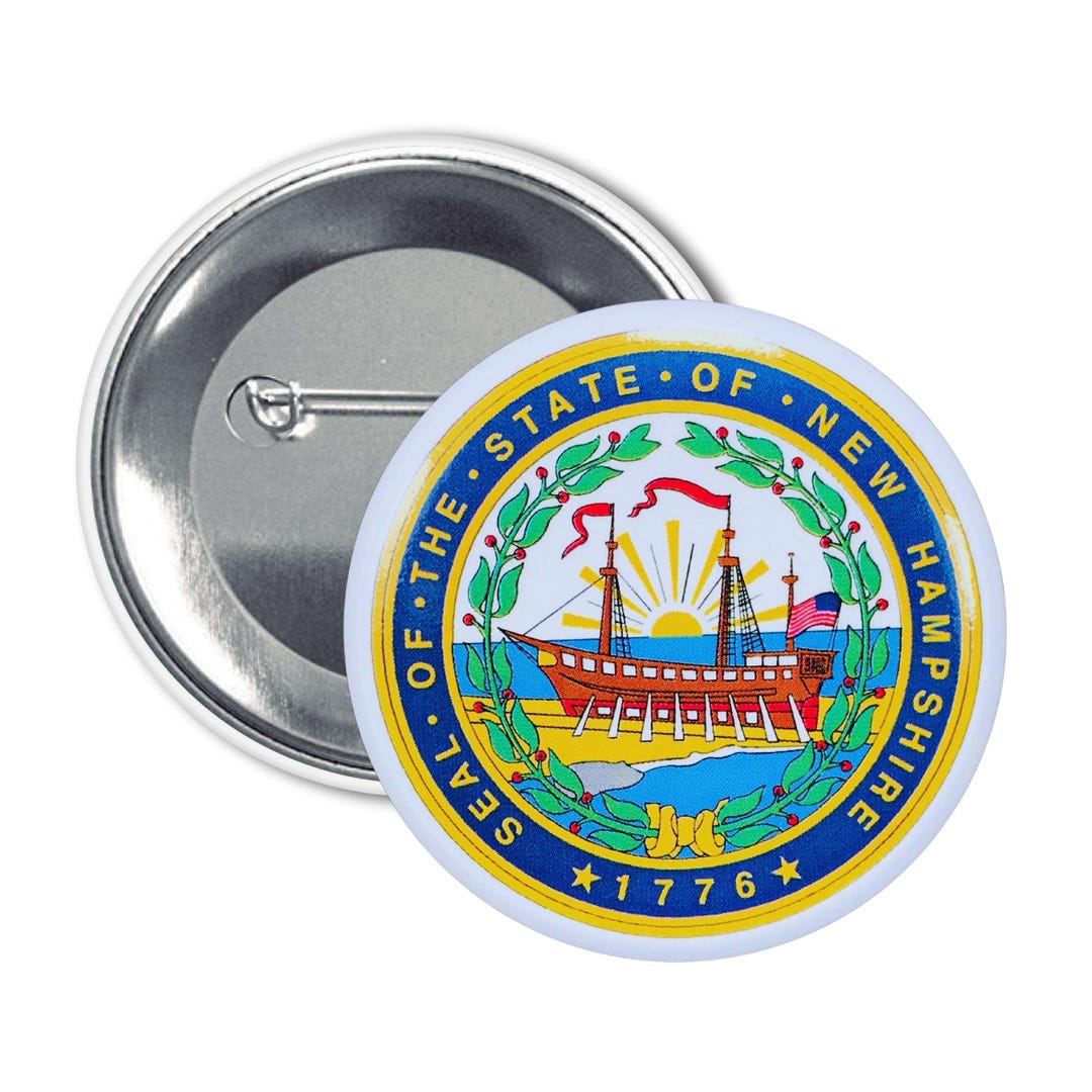 Round Button - State Seal New Hampshire - USA - Etsy