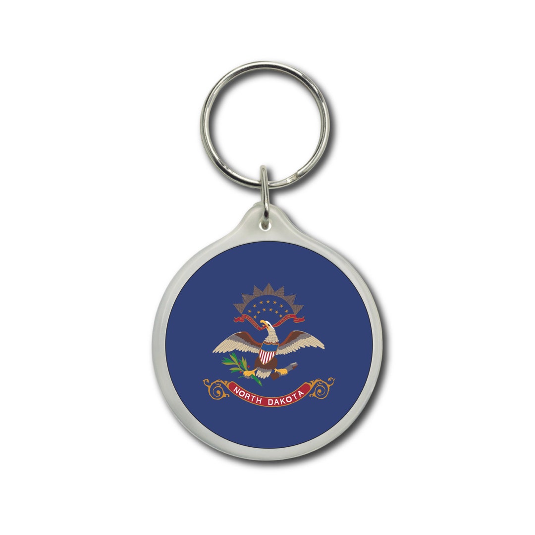 North Dakota Keychain, State Flag, North Dakota Flag, Flag Emblem ...