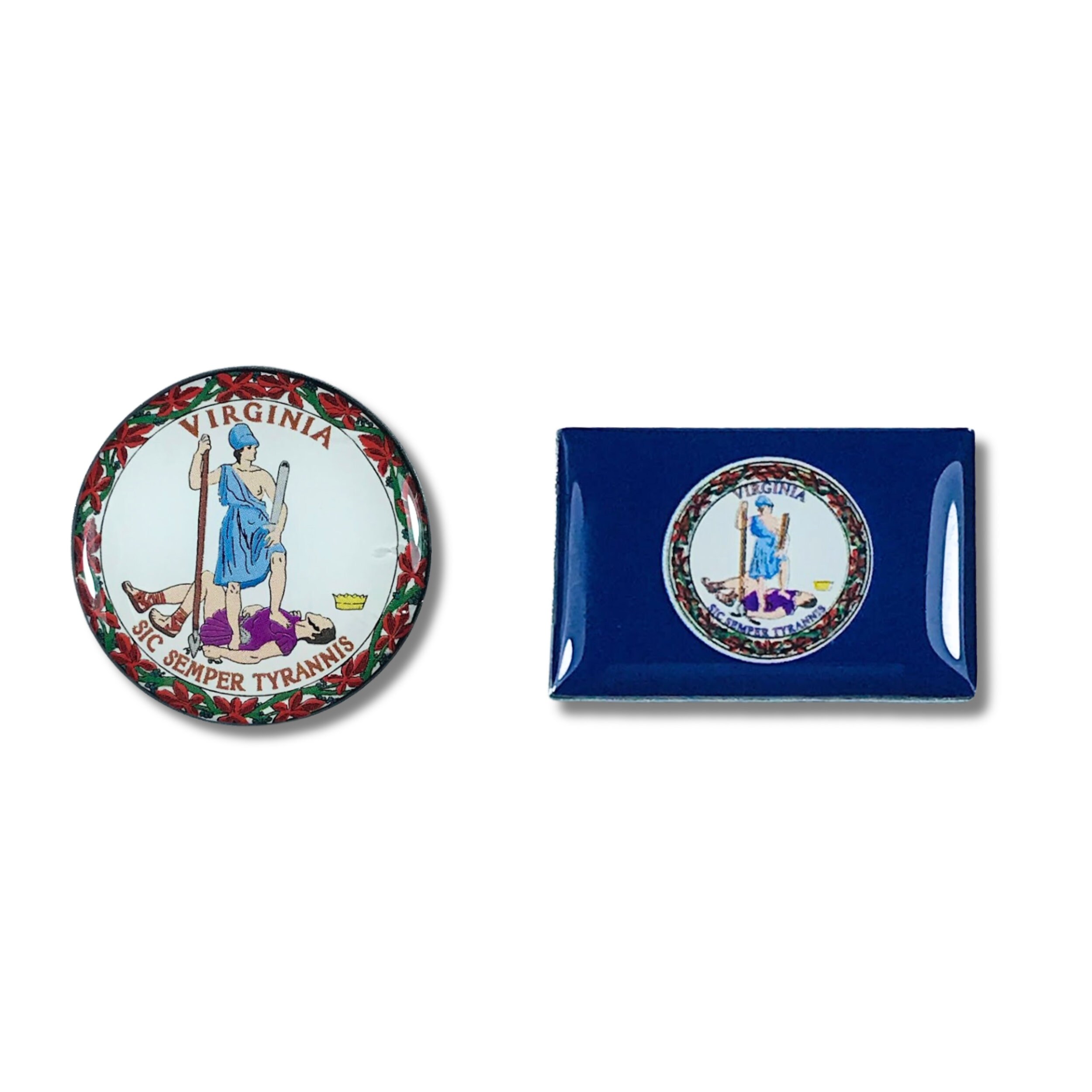 Virginia Pin, State Seal and Flags, Worldwide Souvenirs, Enamel Pins ...