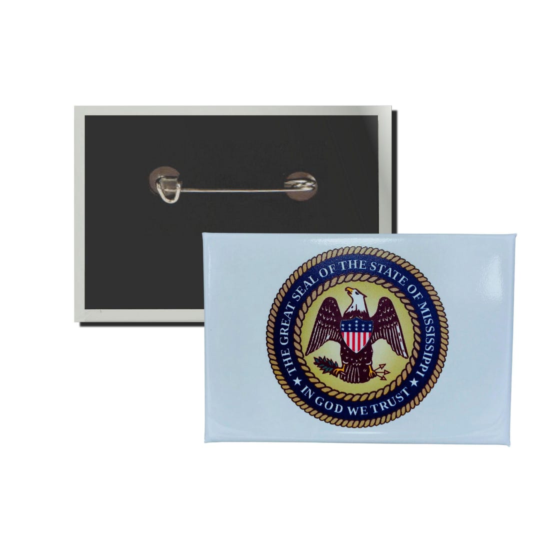 Horizontal Button - State Seal Mississippi - USA - Etsy