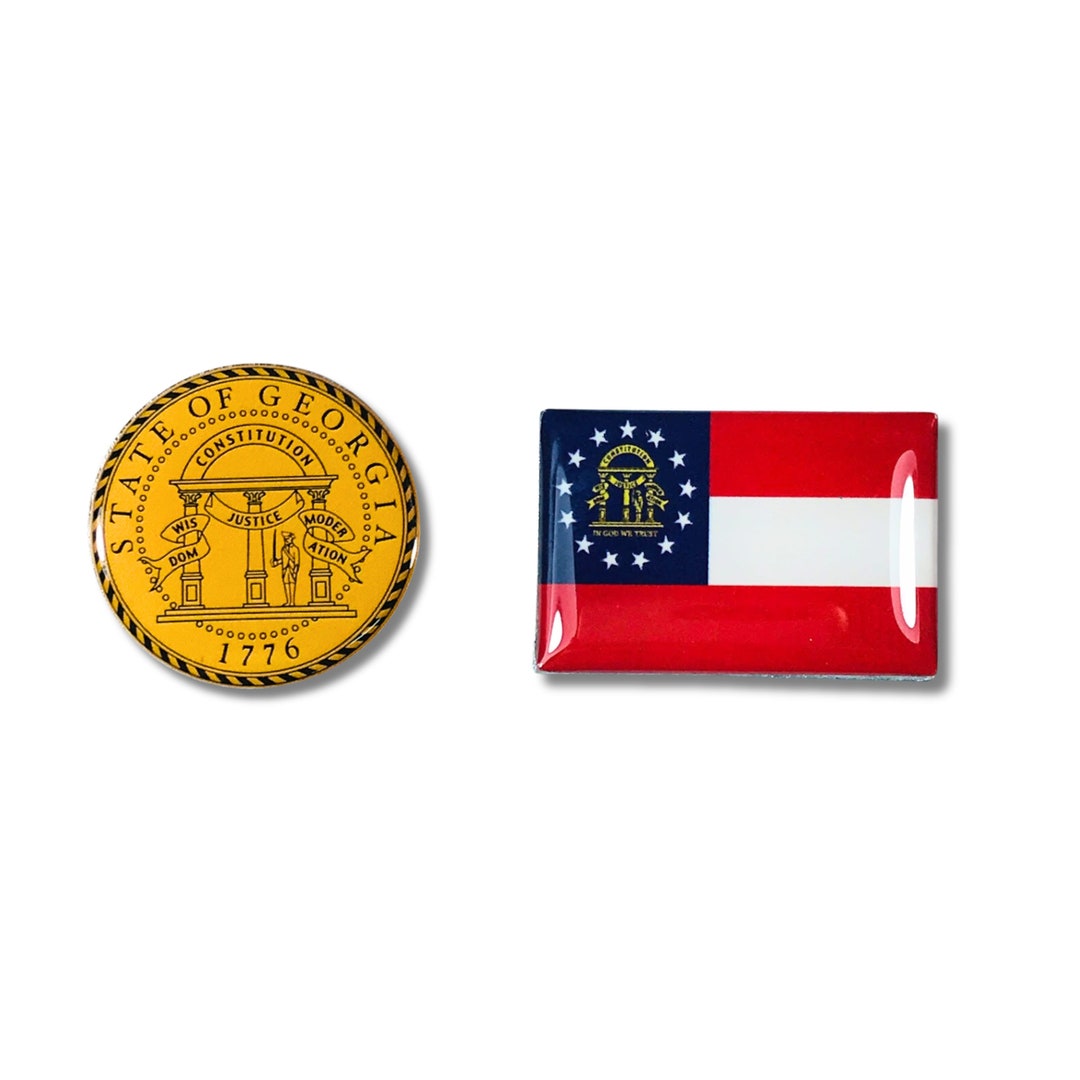 Georgia Pin, State Seal and Flags, Worldwide Souvenirs, Enamel Pins ...