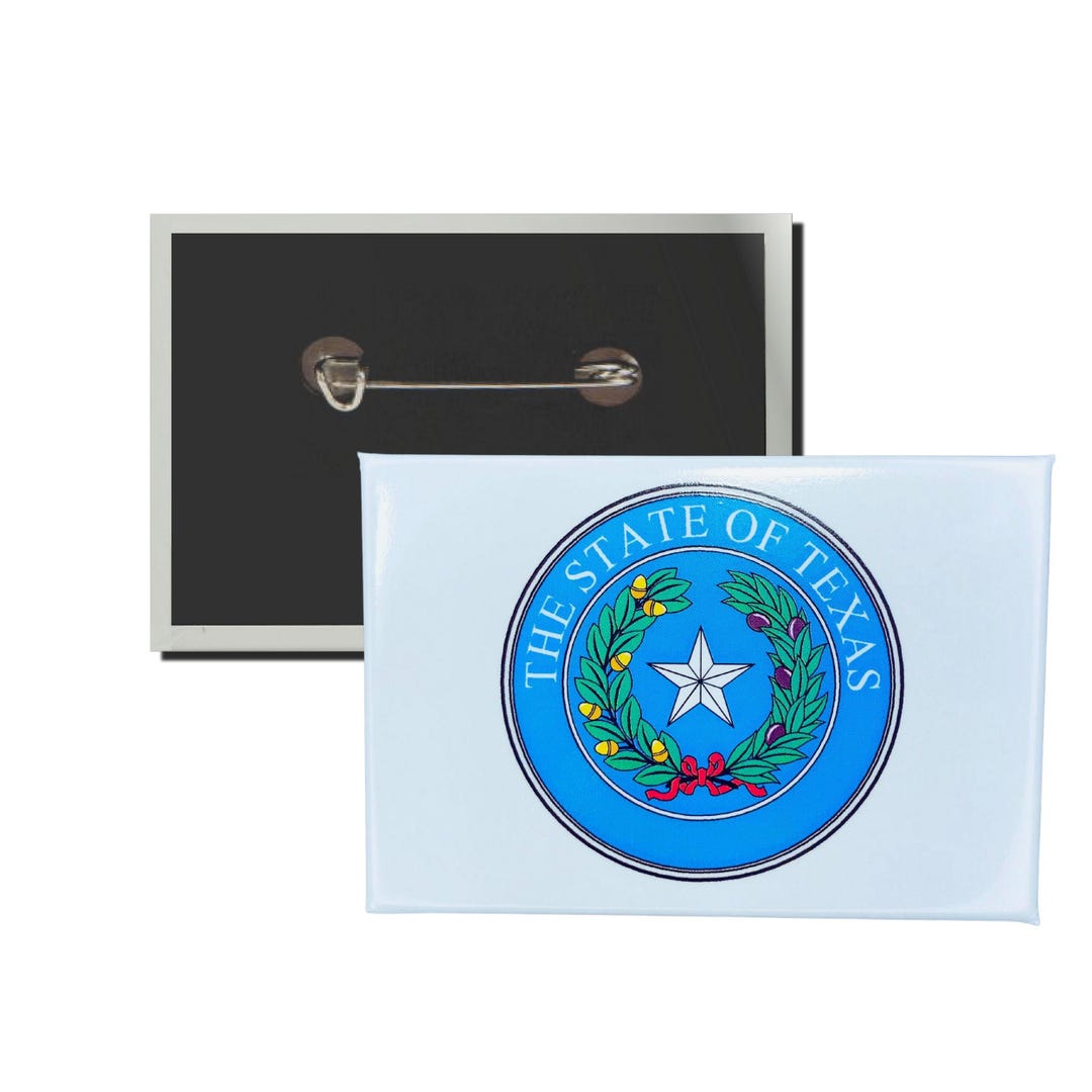 Horizontal Button - State Seal Texas - USA - Etsy