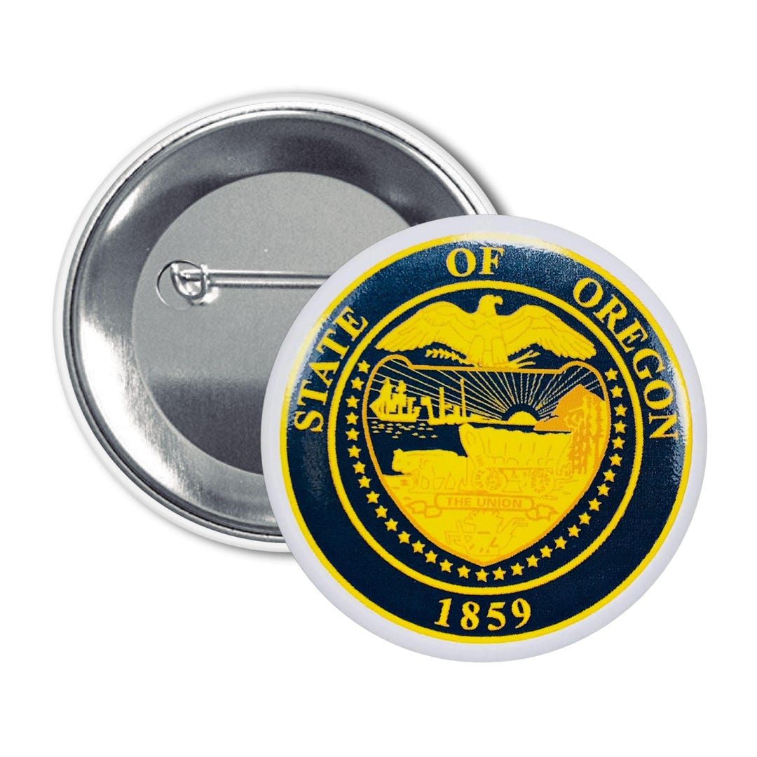 Round Button - State Seal Oregon - USA - Etsy