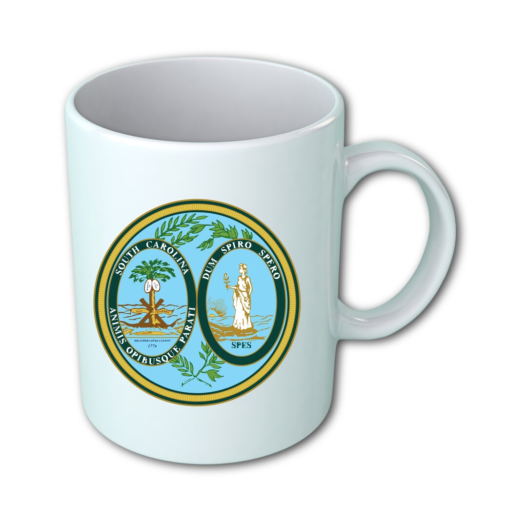 South Carolina Seal Mug Ceramic Mug Wordwidesouvenirs Seal - Etsy