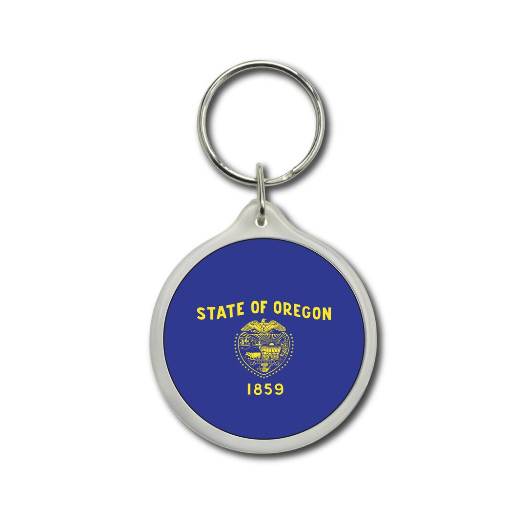 Oregon Keychain, State Flag, Oregon Flag, Flag Emblem Keychain, Oregon ...