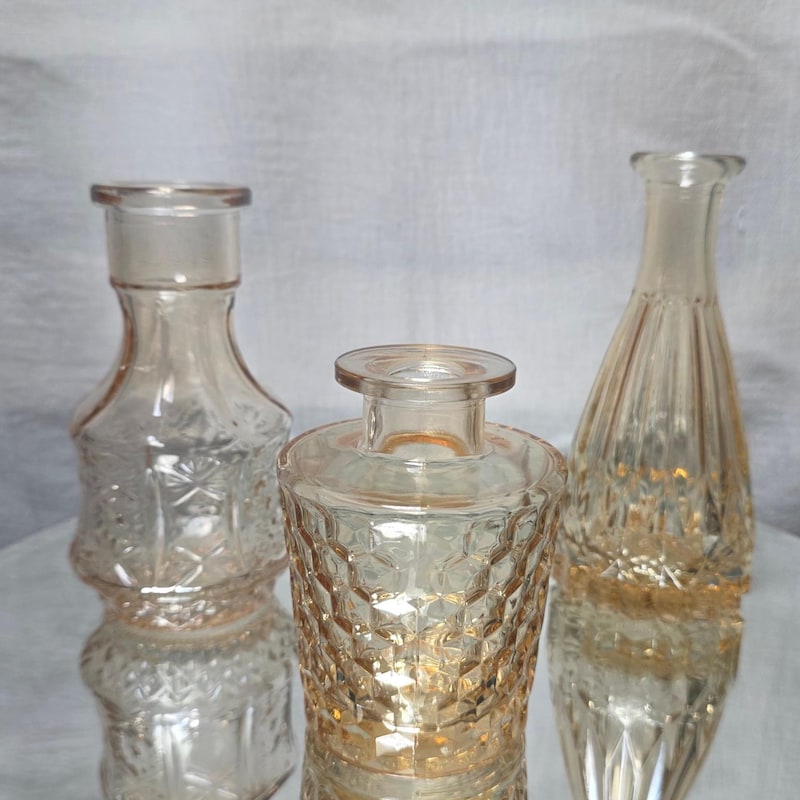 Amber Bohemian Glass Vase - Etsy