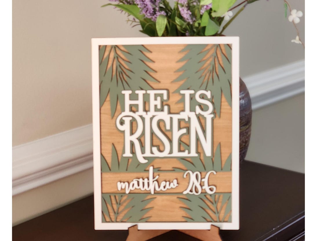 Easter Religious Sign Resurrection Sign He is Risen Sign Easter Home ...