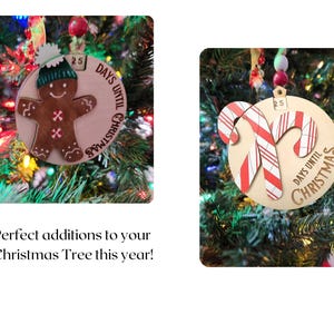 Gingerbread Christmas Countdown Ornament, Wooden Advent Calendar ...