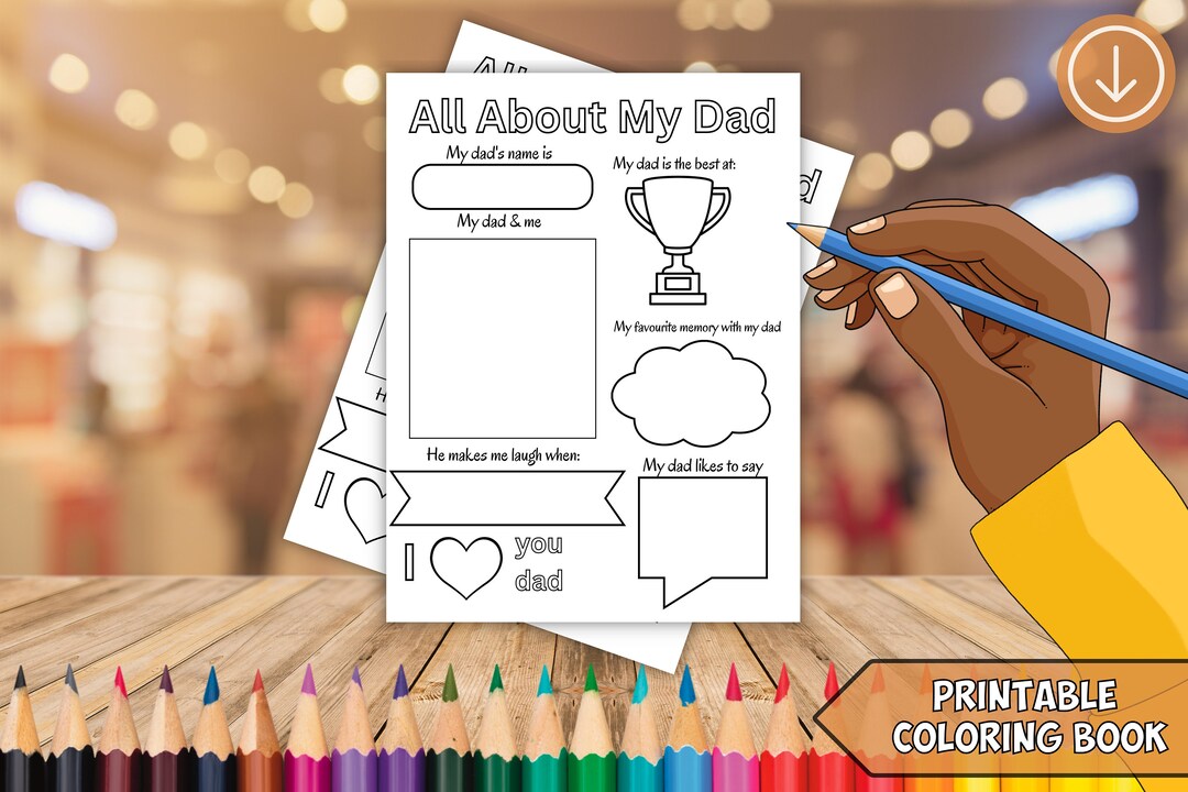 Happy Fathers Day Activity Page Celebration Kids Coloring Printable ...