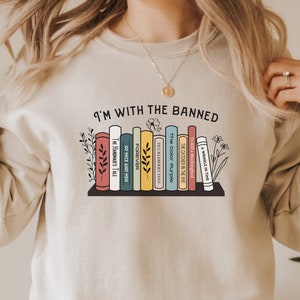 I'm With the Banned Books, Funny Bookworm Shirt, Reading Books, Book ...