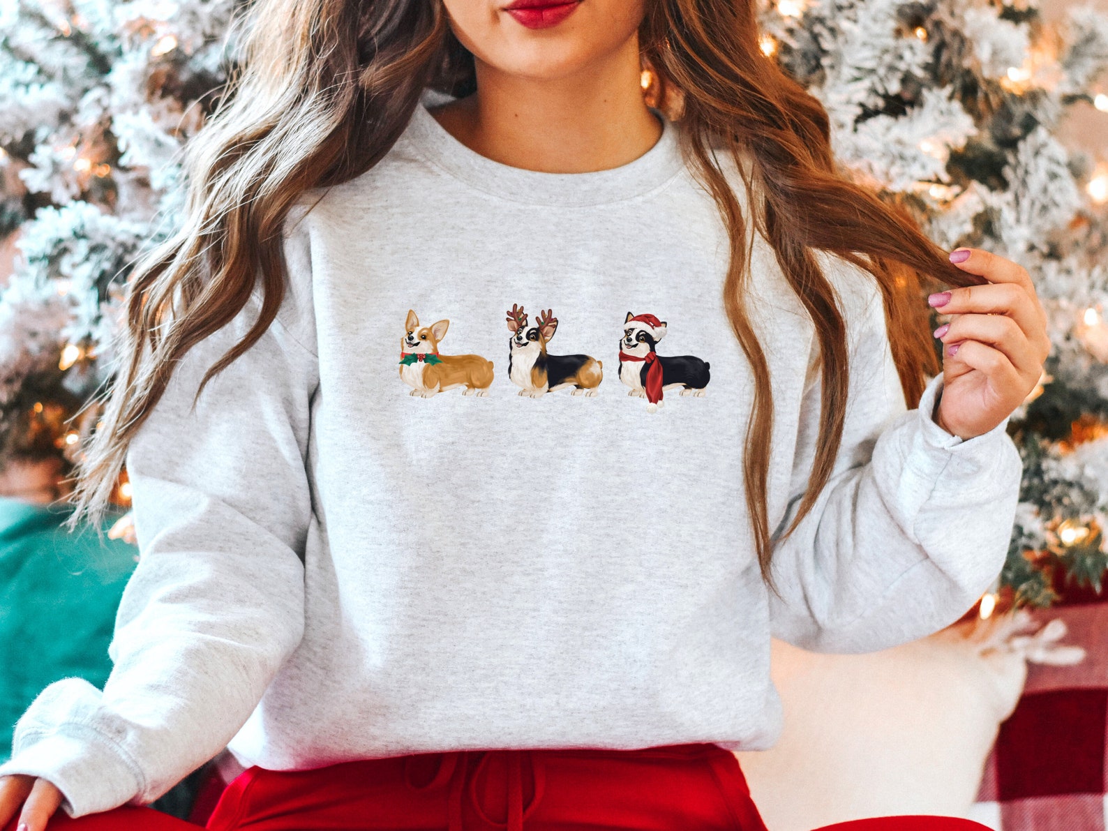 Corgi Christmas Sweatshirt, Cute Corgi Dog Shirt, Corgi Dog Mom Shirt ...