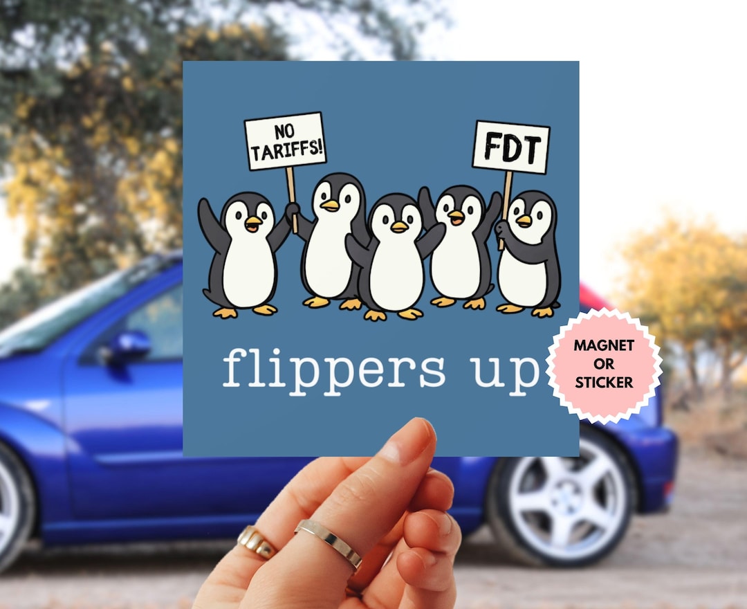 Penguins Against Tariffs Car Magnet or Bumper Sticker, Political ...