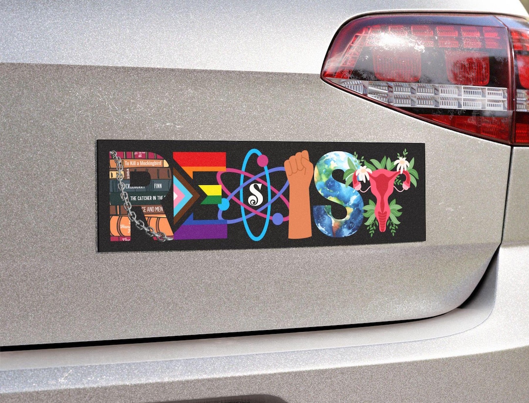 Resist Car Magnet or Bumper Sticker, Anti Oligarchy, Banned Books BLM ...
