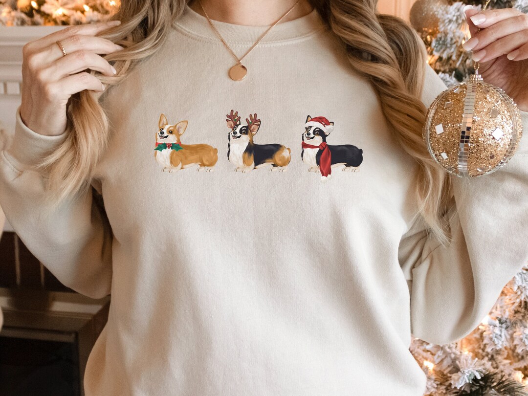Corgi Christmas Sweatshirt, Cute Corgi Dog Shirt, Corgi Dog Mom Shirt ...
