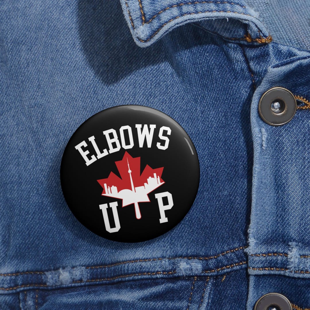 Elbows up Canada Button, Stop Trump Tariffs, Subtle Anti Trump MAGA ...