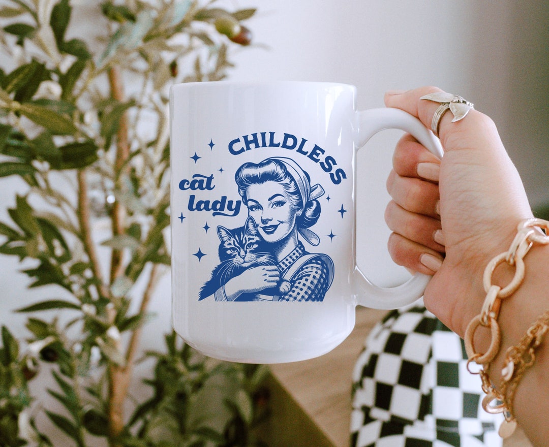 Retro Childless Cat Lady Mug, Feminist Mug, Kamala Harris for Madam ...