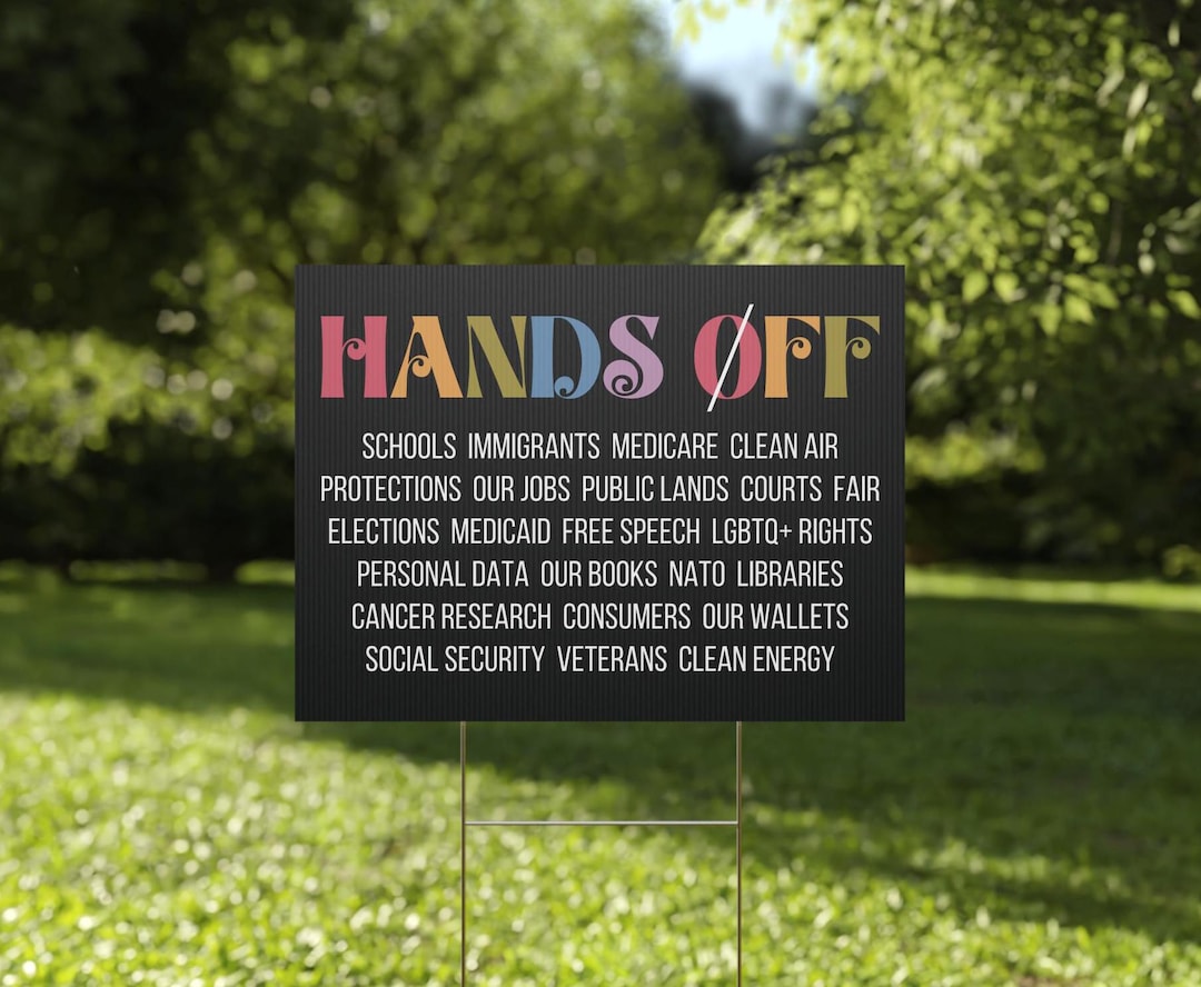 Hands off Protest Yard Sign, Political Activism Garden Flag, Save ...
