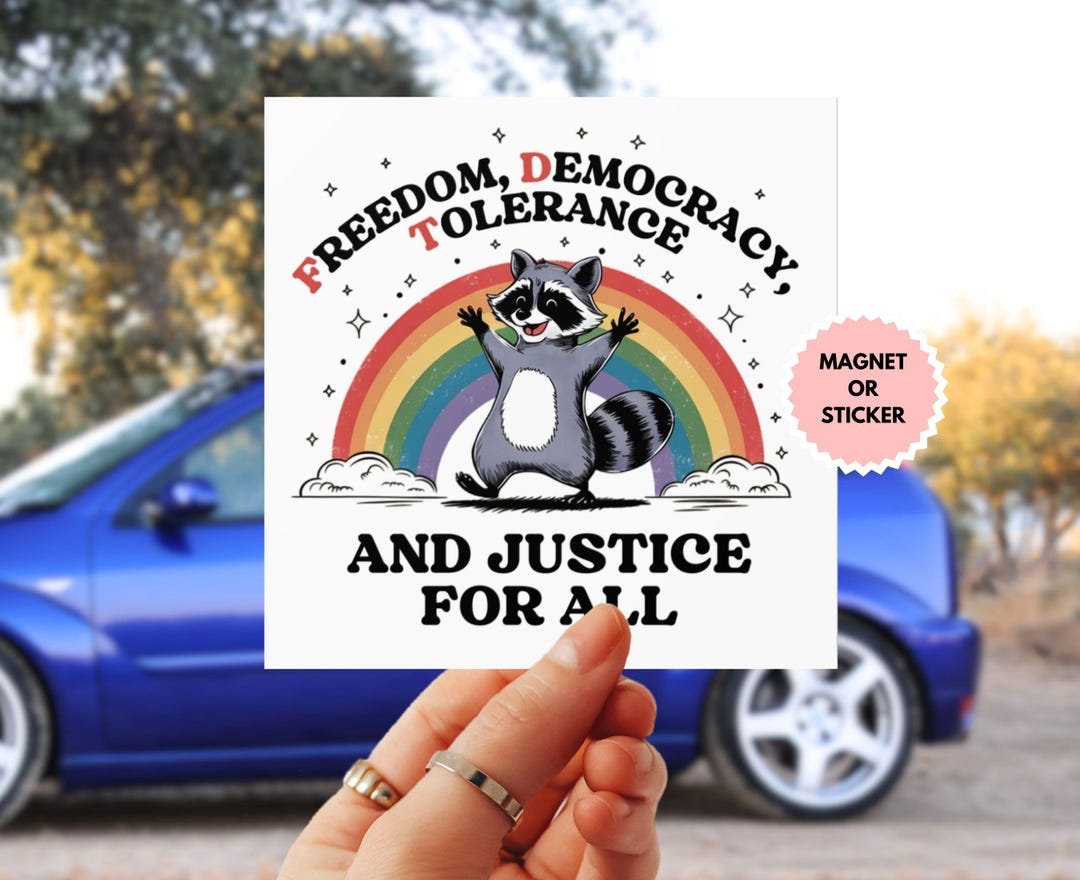 Subtle Anti Trump FDT Raccoon Car Magnet or Bumper Sticker, Political ...