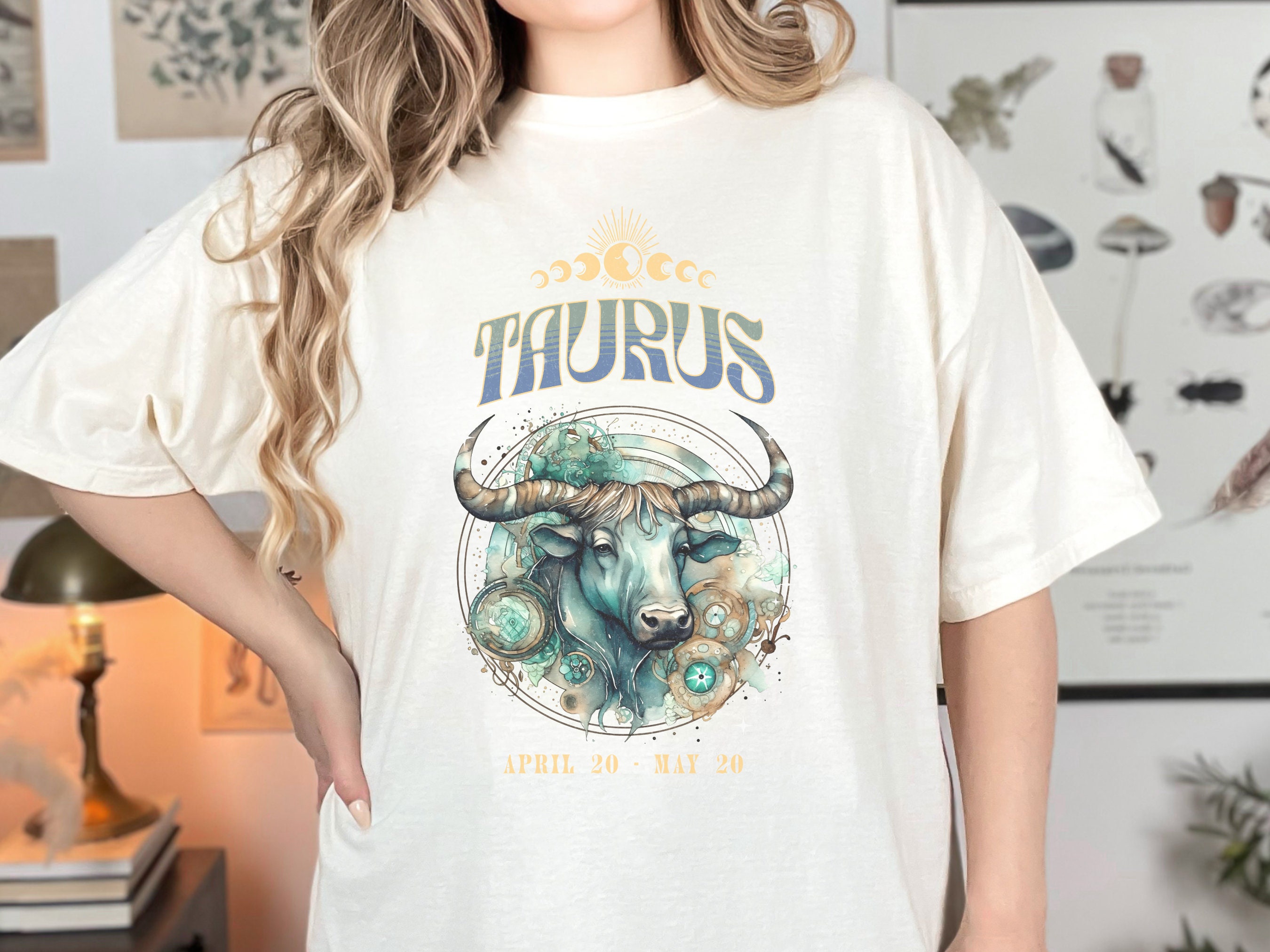Zodiac Taurus Whimsigoth Comfort Colors Tee, Zodiac Birthday Gift for ...