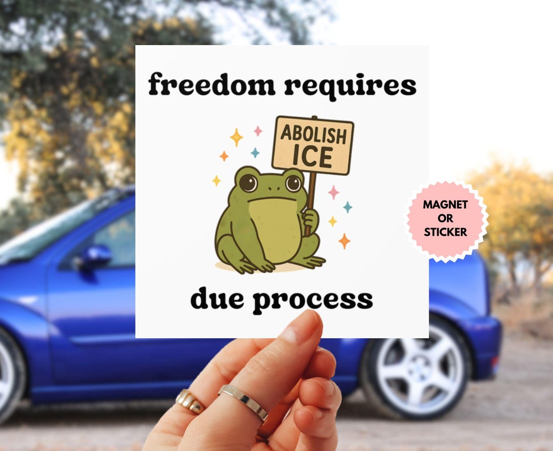 Abolish Ice Frog Magnet or Bumper Sticker, Ice Out of LA Protest ...