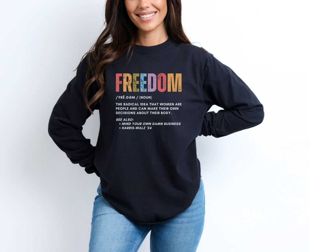 Freedom Harris Walz Comfort Colors Long Sleeve Shirt, Madam President ...