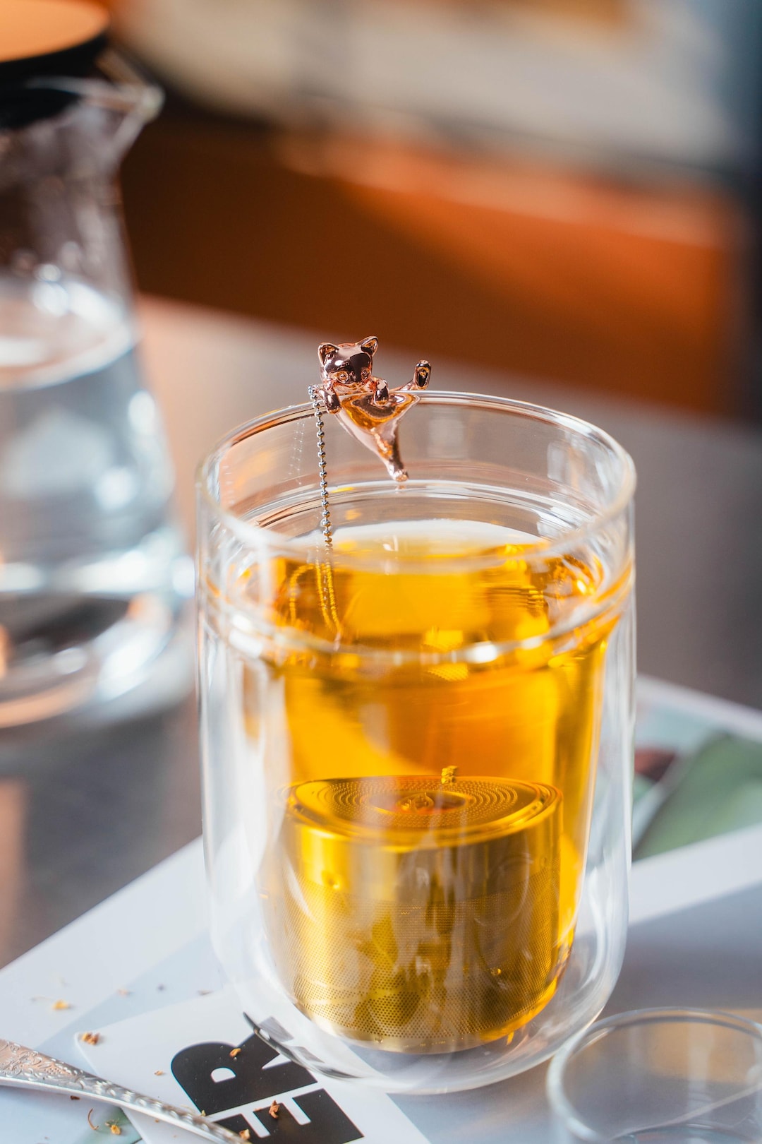 Cat Tea Infuser: Stainless Steel Mesh, Charm Accent - Etsy