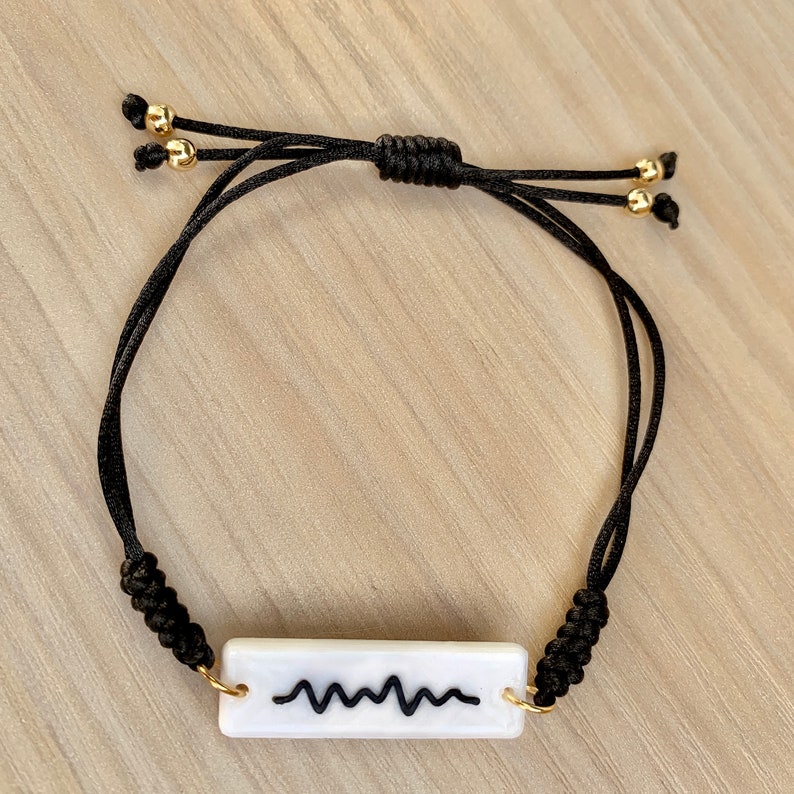 Audio Bracelet- Black, Tan and Gold, NFC Scannable Bracelet ...