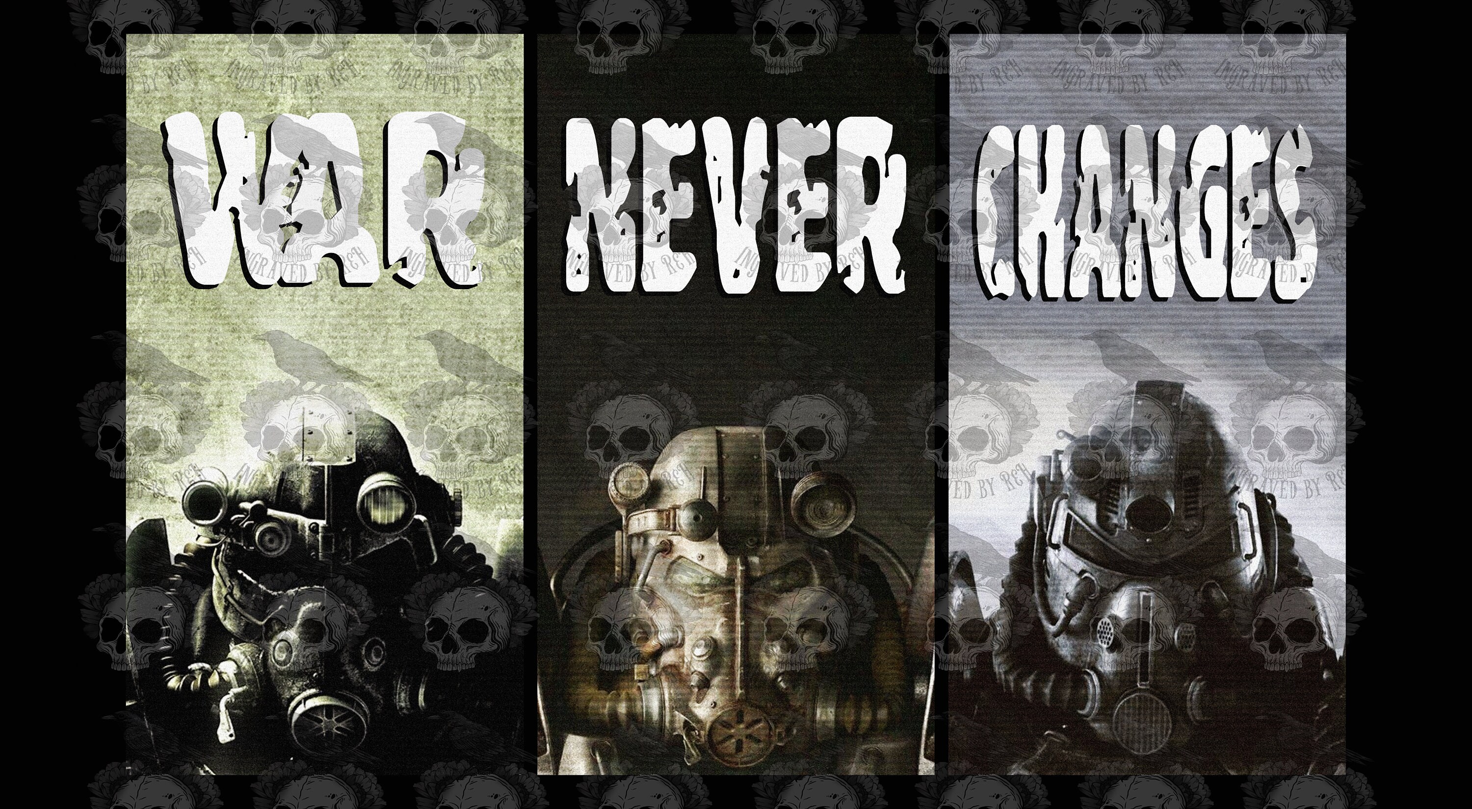 Fallout Inspired "war Never Changes" Design Power Armor Helmets PNG ...