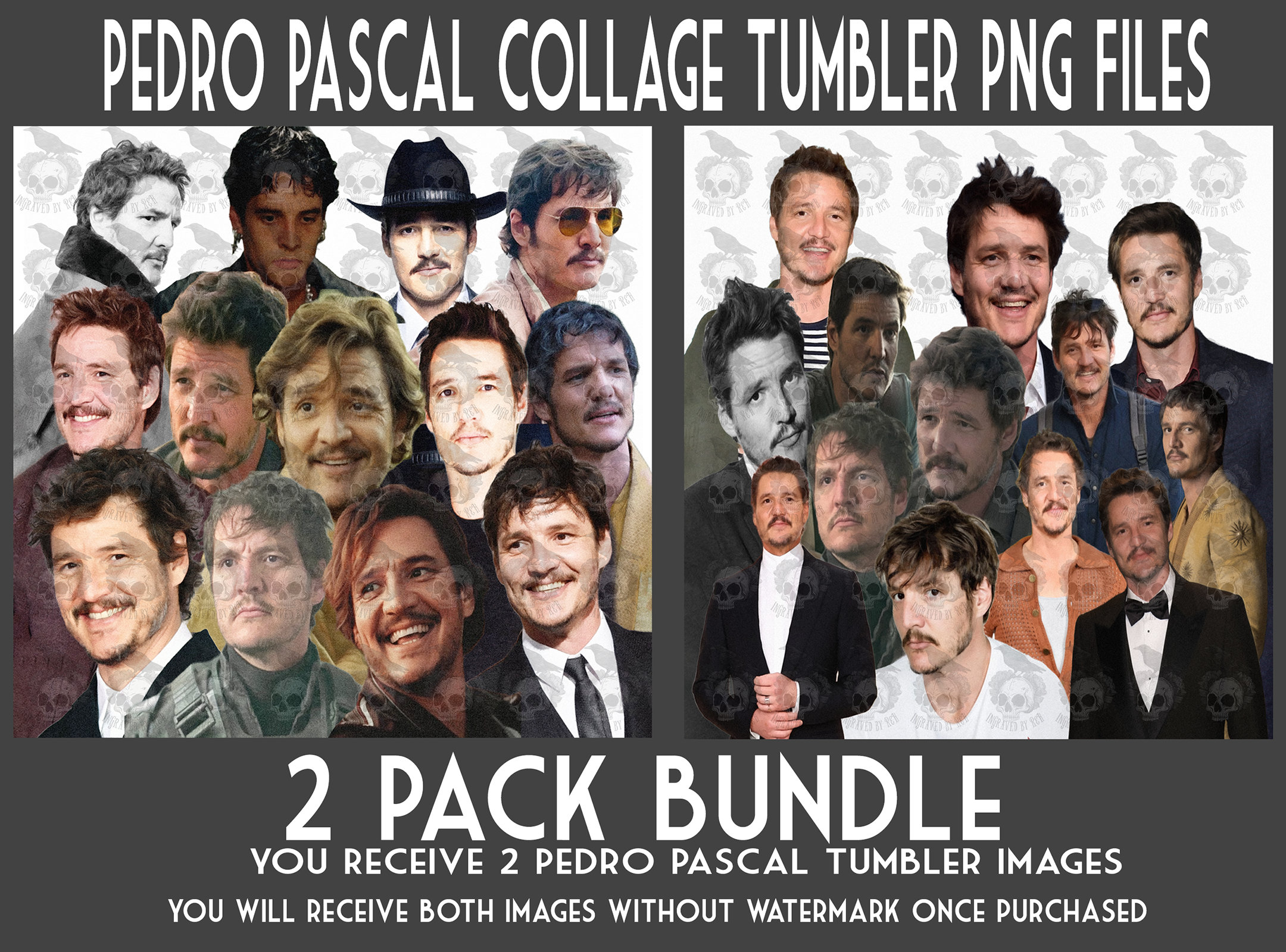 Pedro Pascal Collage Tumbler PNG Files Bundle (2 Images) - Etsy