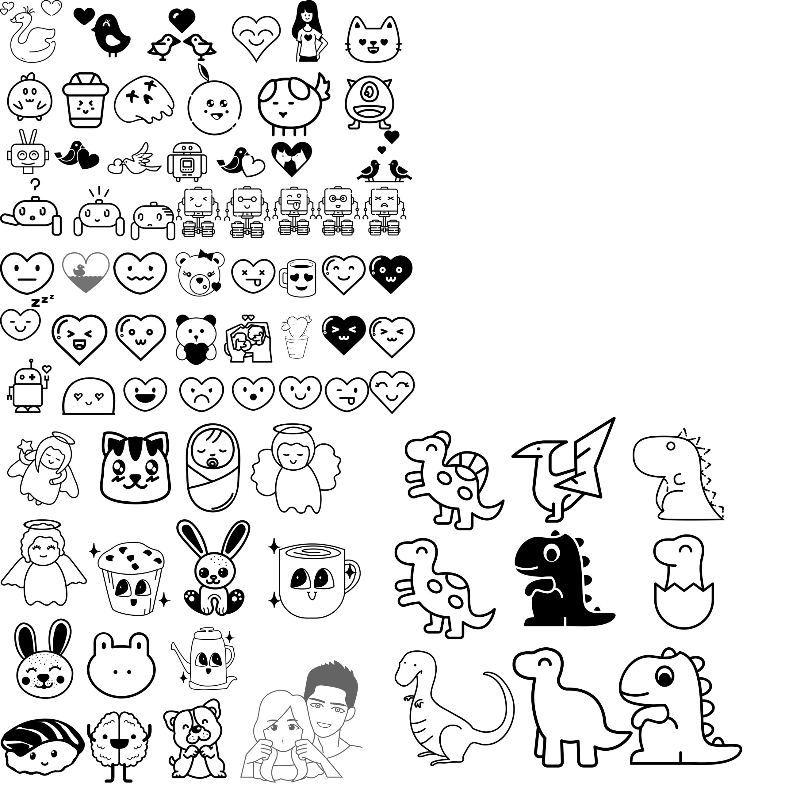 Cute Bundle SVG, Cute Animal Bundle SVG, Cute SVG Bundle for Circut and ...