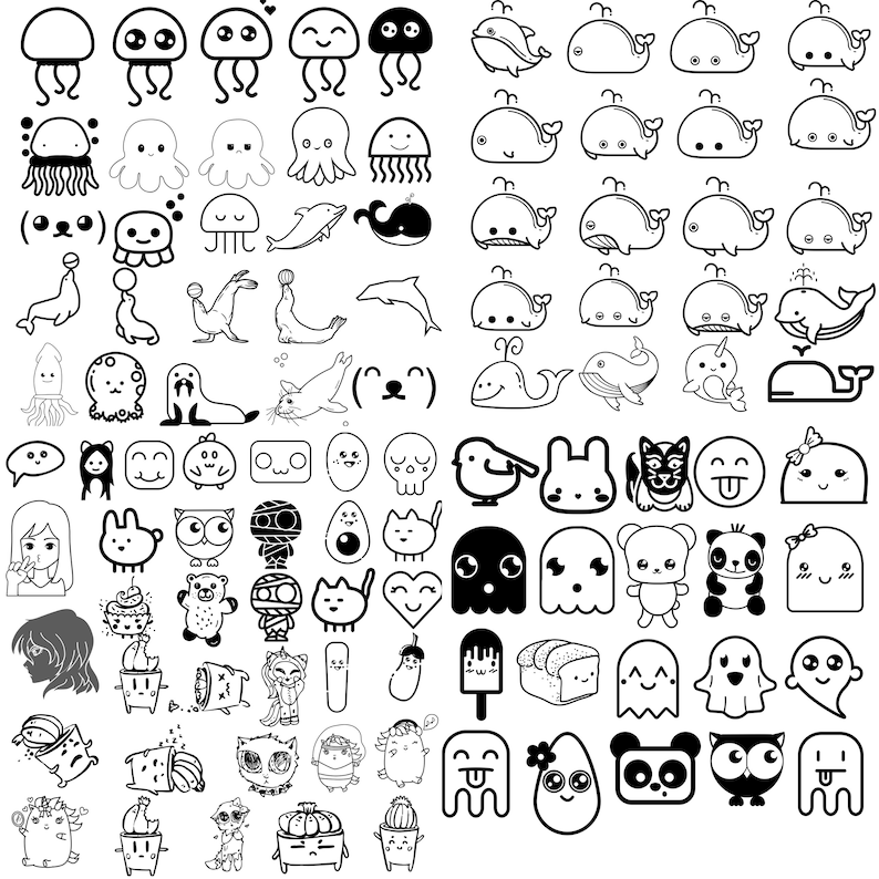 Cute Bundle SVG, Cute Animal Bundle SVG, Cute SVG Bundle for Circut and ...