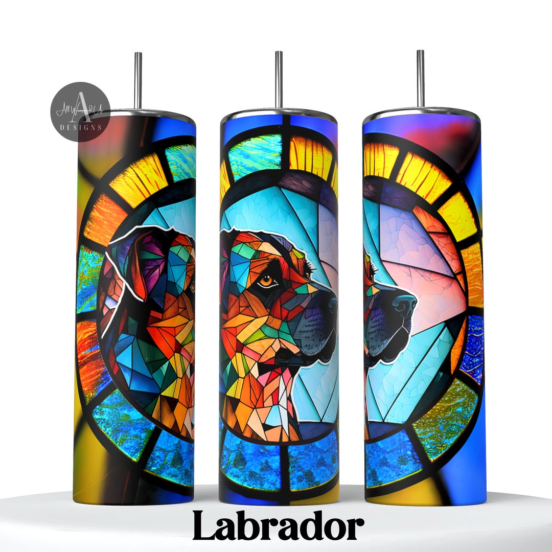 Labrador Dog Stained Glass Tumbler Wrap/ Not Seamless - Etsy