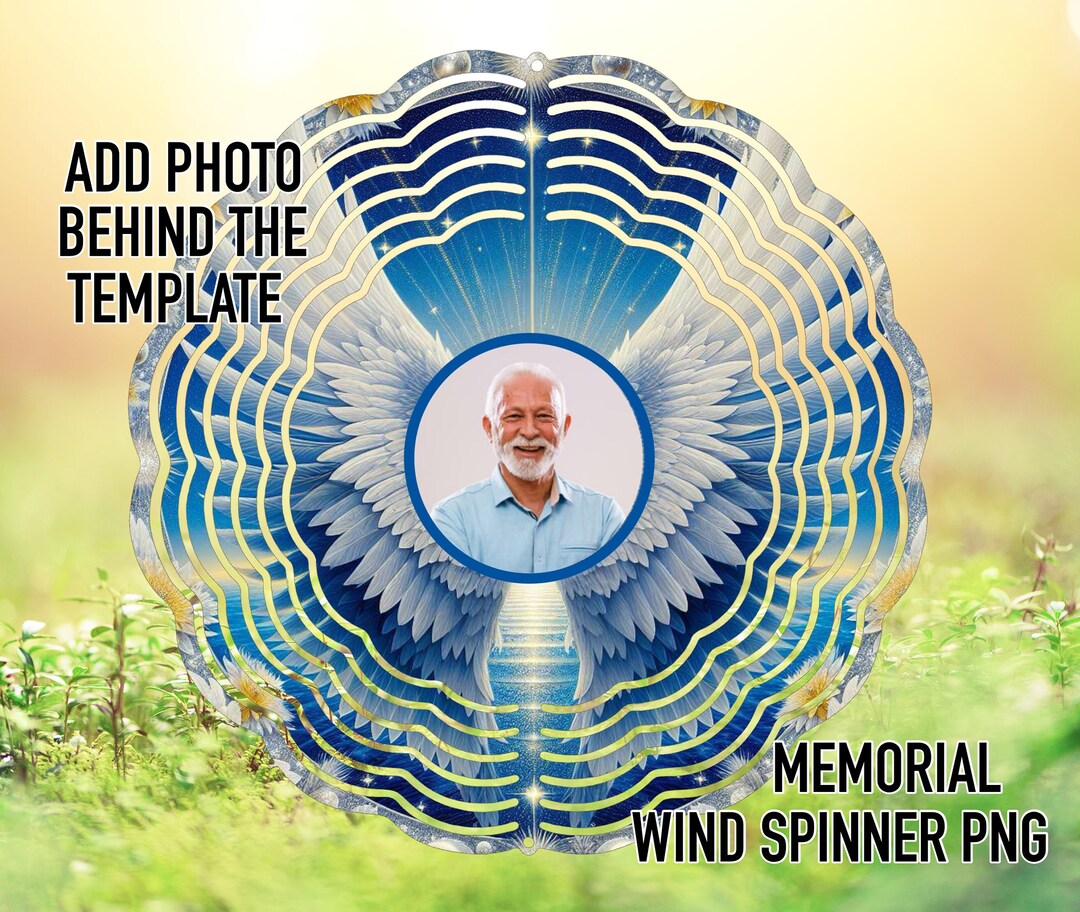 Memorial Wind Spinner With Angel Wings Sublimation Design/ - Etsy UK